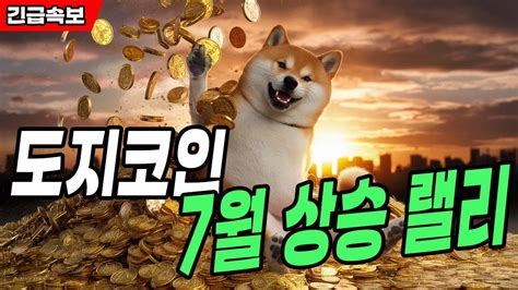 도지코인 긴급속보 도지코인 계속되는 하락 속에서 7월은 상승 랠리 필수시청 Youtube