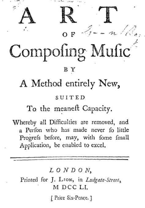 Musical Assumptions The Art Of Composing Music By A Method Entirely New
