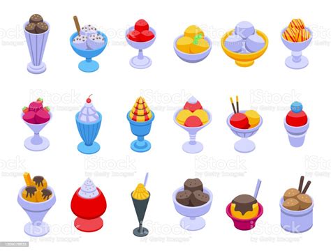 젤라토 그릇 아이콘 은 등도 벡터를 설정합니다 아이스크림 0명에 대한 스톡 벡터 아트 및 기타 이미지 0명 3차원 형태 냉동된 Istock