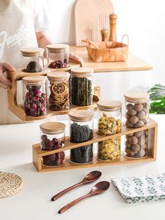 玻璃瓶密封瓶茶叶罐展示罐食品级五谷杂粮储物罐透明瓶子厨房收纳 阿里巴巴