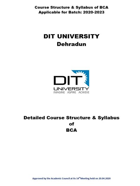 1762imguf Bca Course Structure And Syllabus Batch 2020 2023 Pdf