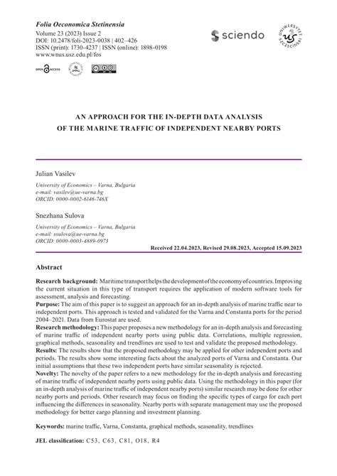 Pdf An Approach For The In Depth Data Analysis Of The Marine Traffic