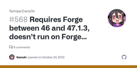 requires forge between 46 and 47 1 3 doesn t run on forge 47 1 79