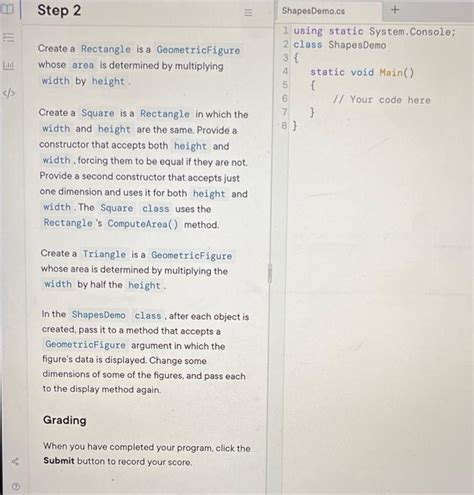 Solved Create An Application Named Shapesdemo That Creates