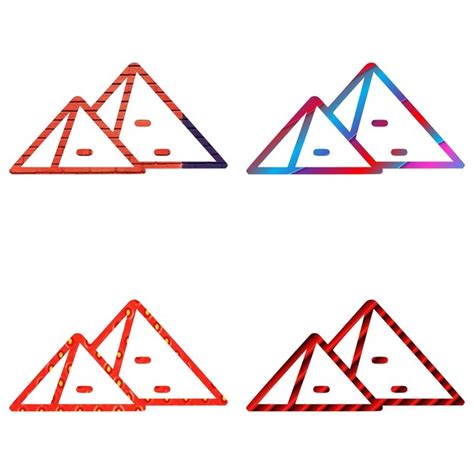 Premium Vector Three Triangle Shapes With Colored Squares That Say