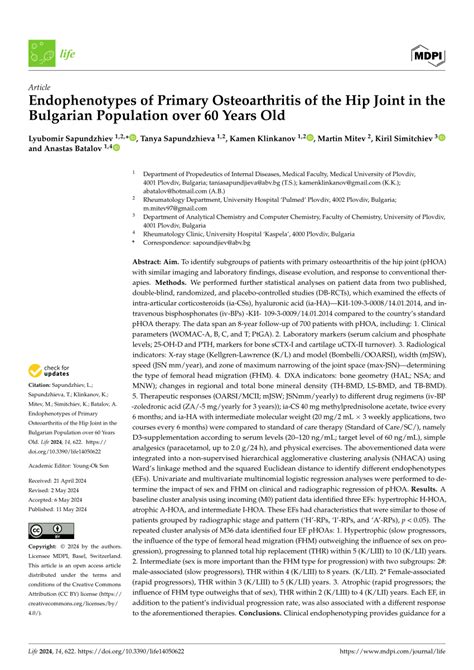 Pdf Endophenotypes Of Primary Osteoarthritis Of The Hip Joint In The