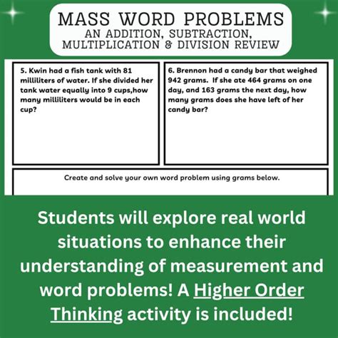 Mass Word Problemsadding Subtracting Multiplication And Division3