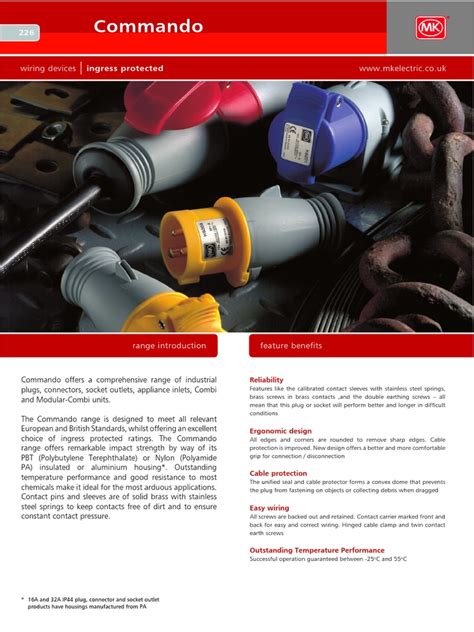 Mk Commando Range Industrial Socket Pdf Electrical Connector Electromagnetism