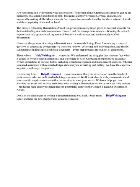 George B Dantzig Dissertation Award Pdf Linear Programming Science