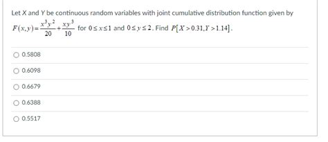Solved Let X And Y Be Continuous Random Variables With Joint