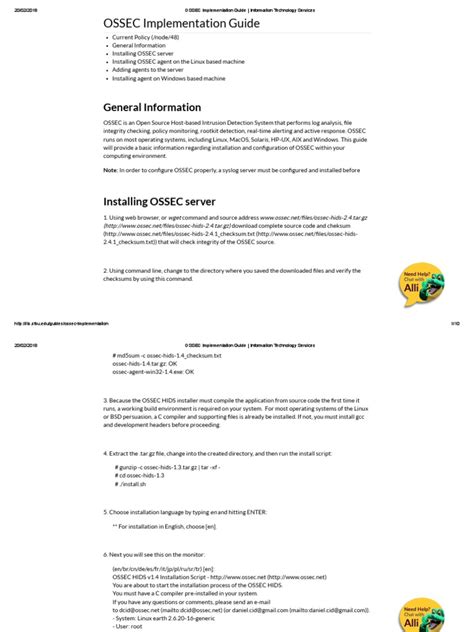 Ossec Implementation Guide Information Technology Services Download Free Pdf Computer