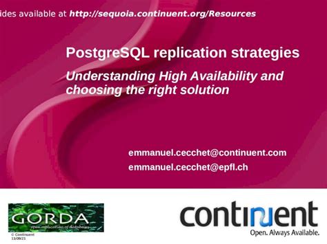 Ppt Postgresql Replication Strategies Understanding High Availability