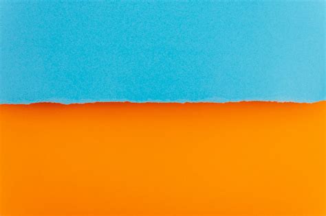 복사 공간 파란색 과 주황색 배경이있는 찢어진 용지 가장자리 0명에 대한 스톡 사진 및 기타 이미지 0명 가장자리 개념 Istock