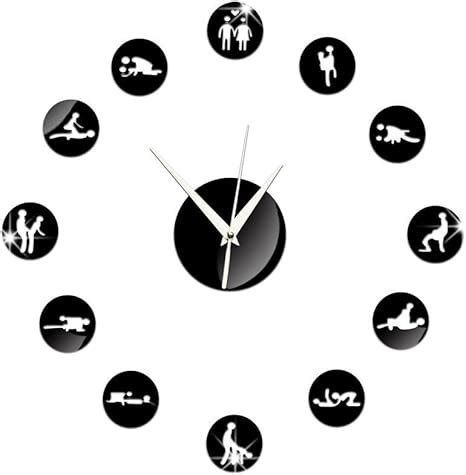 Fs Sex O Reloj Sex Love Reloj Posturas Sexuales Reloj De Pared Color Al Azar Negro Amazon
