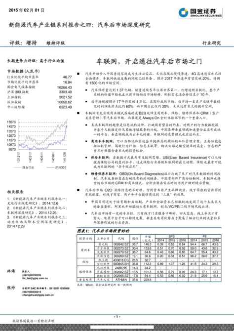 新能源汽车：产业链系列报告之四 汽车后市场深度研究 车联网，开启通往汽车后市场之门