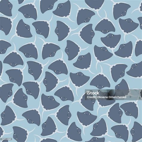 악마 물고기와 벡터 원활한 패턴 수중 만화 생물 해양 배경 직물 어린이 의류 섬유 포장지를위한 귀여운 바다 패턴 만타레이에 대한 스톡 벡터 아트 및 기타 이미지 Istock