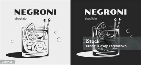 네그로니 칵테일 포스터 세트 알코올 음료 및 유리잔에 담긴 음료 더운 날씨와 여름 시즌 감귤류를 곁들인 열대와 이국적인 음료 표지 또는 배너 플랫 벡터 컬렉션 0명에 대한