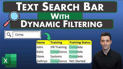Excel Tips Text Search Box Dynamic Filtering One Or Multiple Columns Youtube