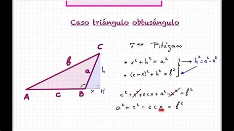 33 Teorema Del Coseno Triángulo Obtusángulo 1ºbachillerato Youtube