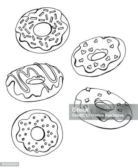 그래픽 일러스트 레이 션의 다른 풍미와 함께 도너츠 설정 0명에 대한 스톡 벡터 아트 및 기타 이미지 0명 달콤한 음식 도넛 Istock