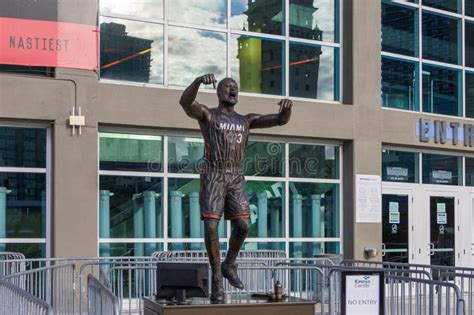 The Dwyane Wade Statue In Front Of The Kaseya Center N Miami Florida