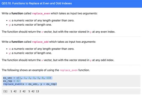 Solved Q0310 Functions To Replace At Even And Odd Indexes