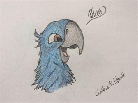 Blue From The Movie Rio Drawing By ArtWolf Blue Drawings My