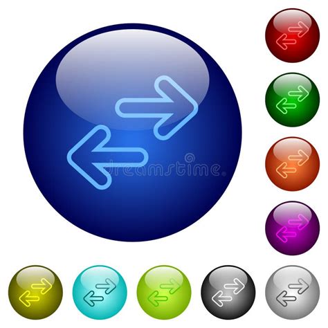 Data Transfer Outline Color Glass Buttons Stock Vector Illustration