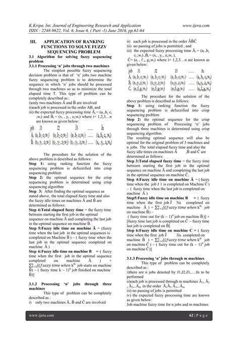Fuzzy Sequencing Problem Using Generalized Triangular Fuzzy Numbers Pdf