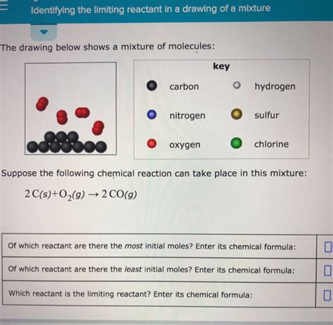 Solved Identifying The Limiting Reactant In A Drawing Of A Mixture