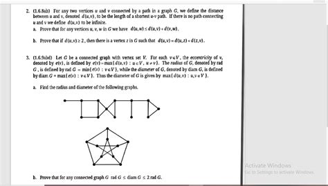Solved Need Solution Of This Graph Theory 1 Prove That If A