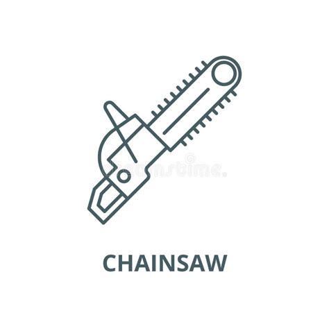Chainsaw Vector Line Icon Linear Concept Outline Sign Symbol Stock Vector Illustration Of