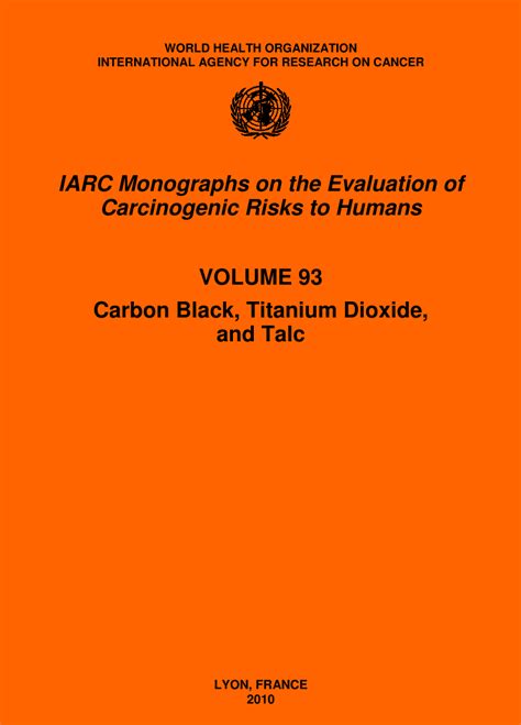 Pdf Carcinogenecity Of Carbon Black Titanium Dioxide And Carbon