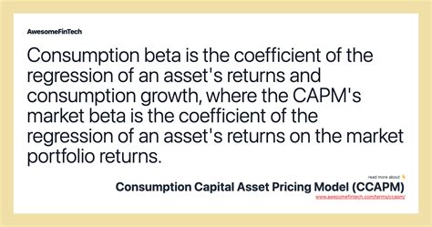 Consumption Capital Asset Pricing Model Ccapm Awesomefintech Blog