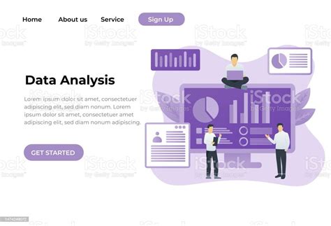 Modern Flat Design Concept Illustration Of Data Analysis Landing Page