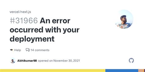An Error Occurred With Your Deployment Vercel Next Js Discussion GitHub