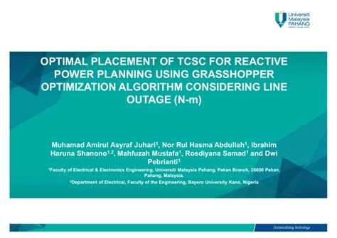 Tcsc Placement For Reactive Power Planning