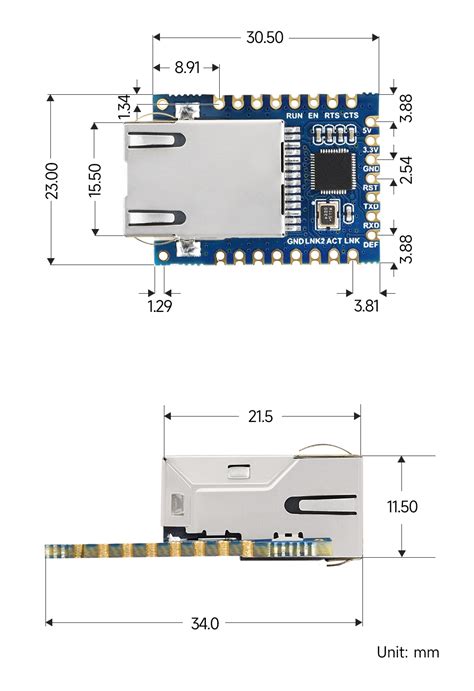 TTL UART To Ethernet Mini Module HiTechChain