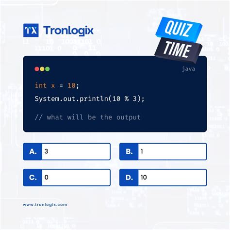 Javaquiz Codingchallenge Techtrivia Programmingfun Tronlogix Tronlogix Tech Pvt Ltd