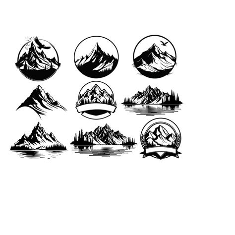 Mountain Svg Bundle Mountain Clipart Mountain Svg Cut File Inspire