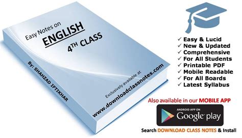 English Notes For Class 4th For Khyber Pakhtunkhwa Kpk Boards