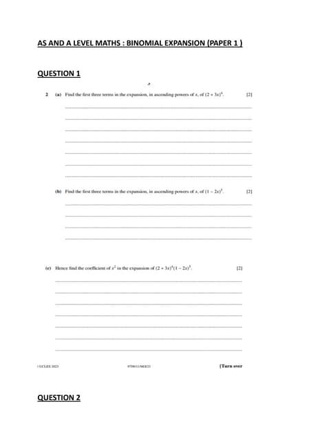 As And A Level Maths Binomial Expansion 1 Pdf