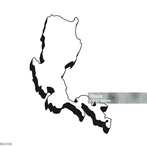 Luzon Map With Black Outline And Shadow On White Background Stock Illustration Download Image