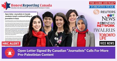 Open Letter Signed By Canadian “journalists” Calls For More Pro