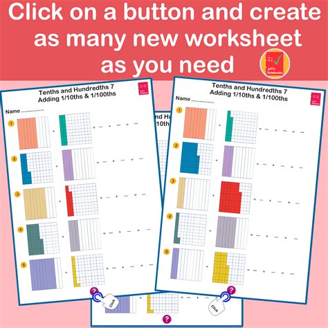 Adding Tenths Hundredths Fractions FREEBIE Teaching Resources