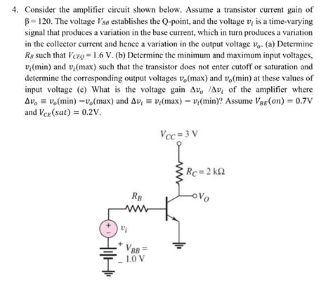 Solved Consider The Amplifier Circuit Shown Below Assume A Chegg