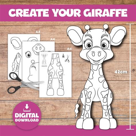 Fun Giraffe Cut And Paste Game Improve Your Manual Skills Create