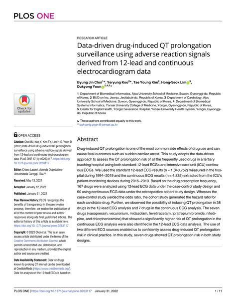 Pdf Data Driven Drug Induced Qt Prolongation Surveillance Using Adverse Reaction Signals