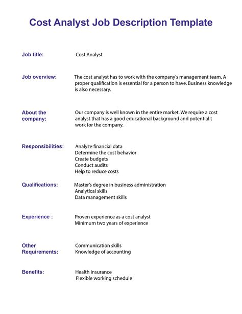 What Is A Cost Analyst Job Description Template What Is A Cost Analyst Job Description Template