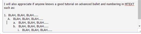 Problems With Numbering And Bullets Not Continuing Its Sequence Automatically Autocad 2d